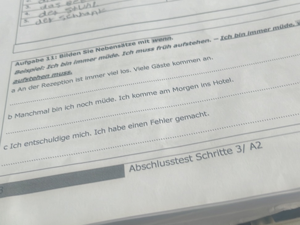 Aufgabe 11: Bilden Sie Nebensätze mit wenn. | StudyX
