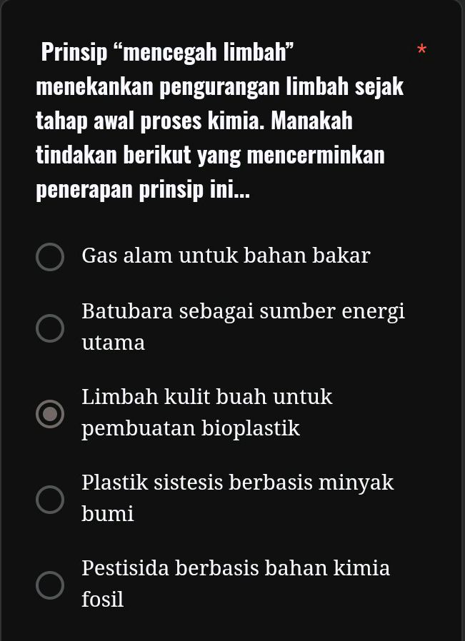 Prinsip "mencegah limbah" menekankan | StudyX