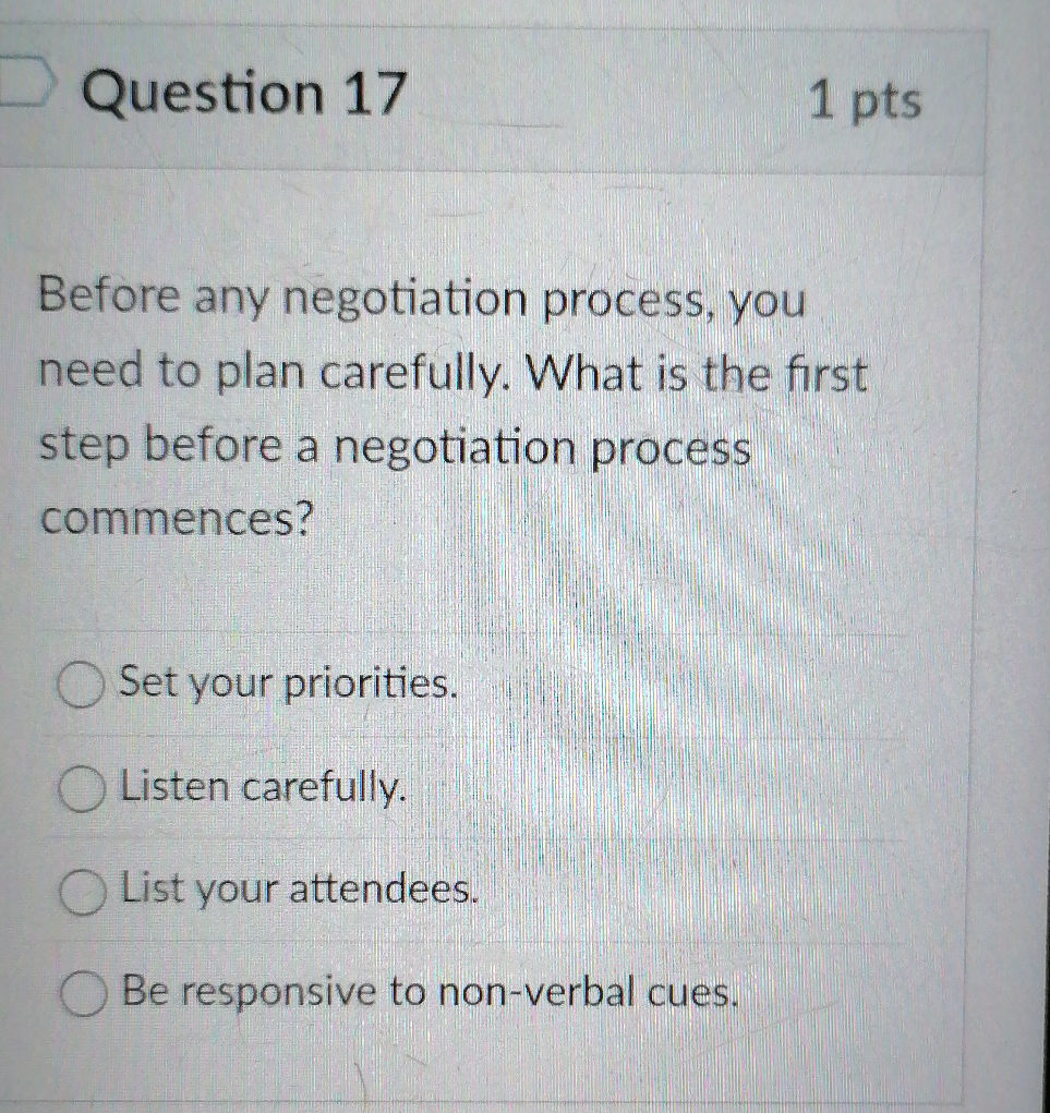 Before any negotiation process, you need to | StudyX