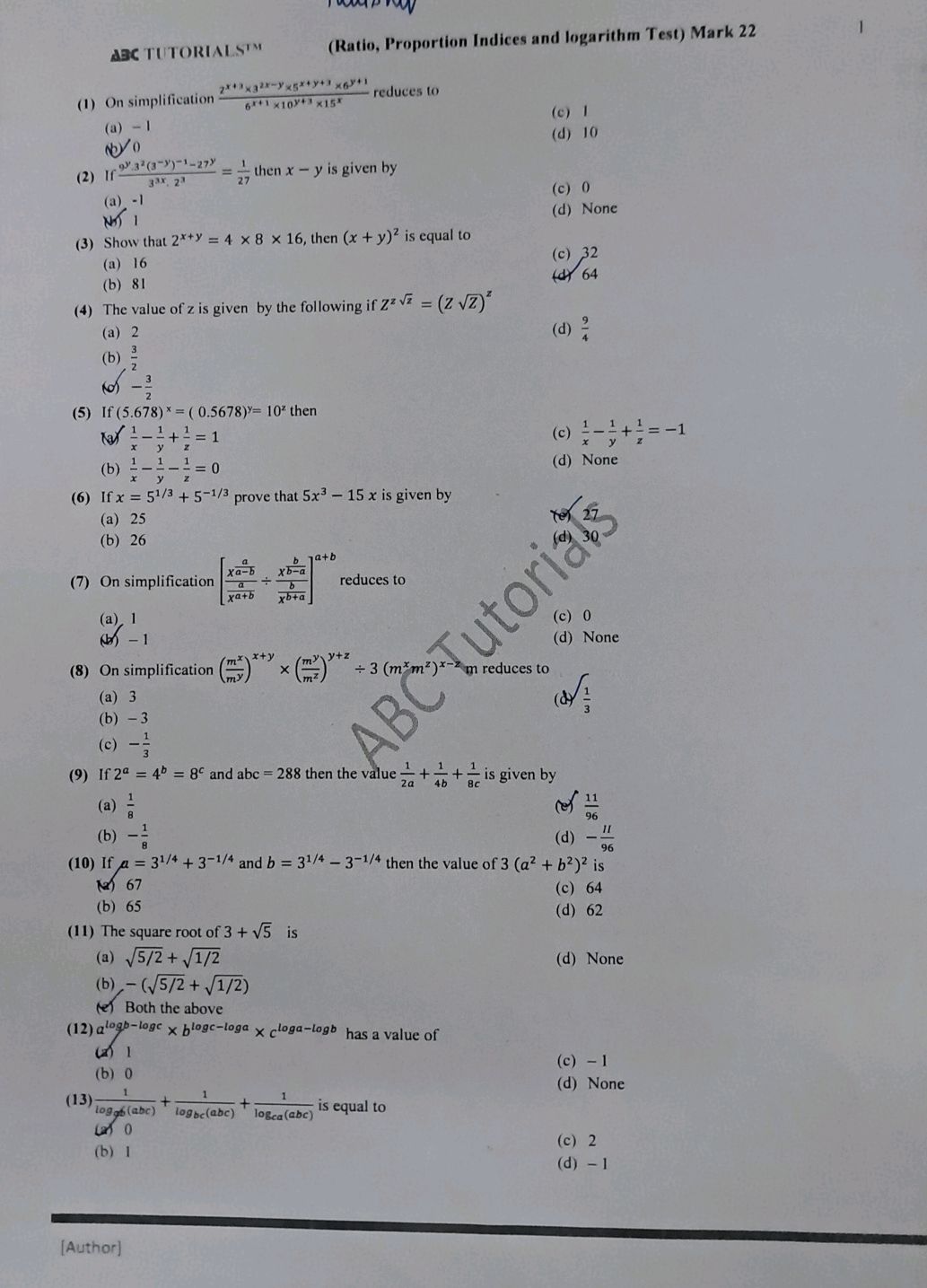 ABC TUTORIALSTM (Ratio, Proportion Indices | StudyX