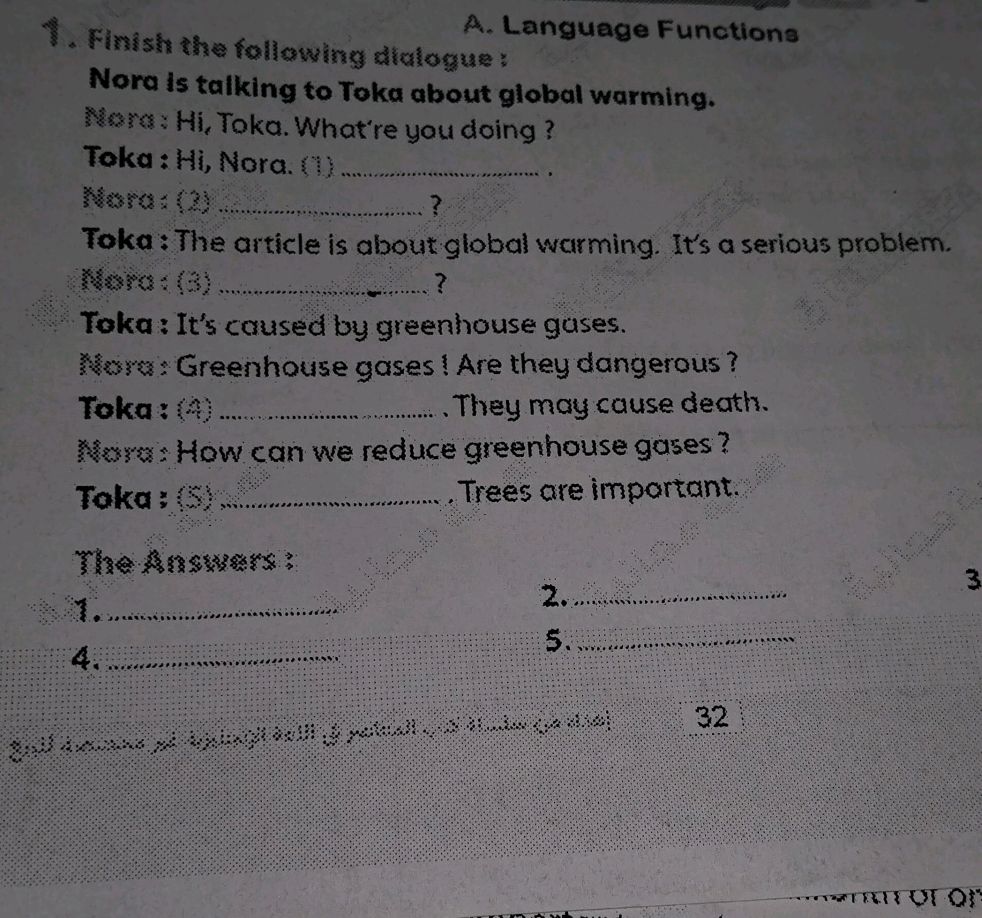 1. Finish the following dialogue: Nora is | StudyX