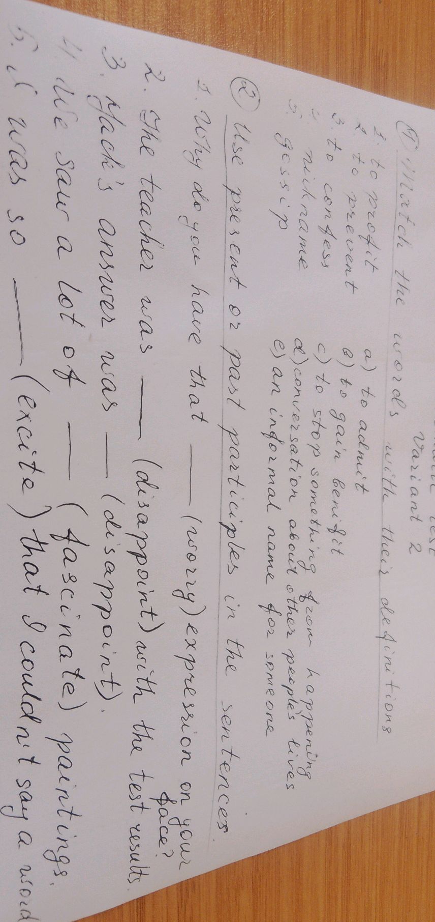 1. Match the words with their definitions | StudyX