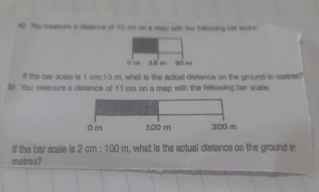 a) You measure a distance of 10 cm on a map | StudyX