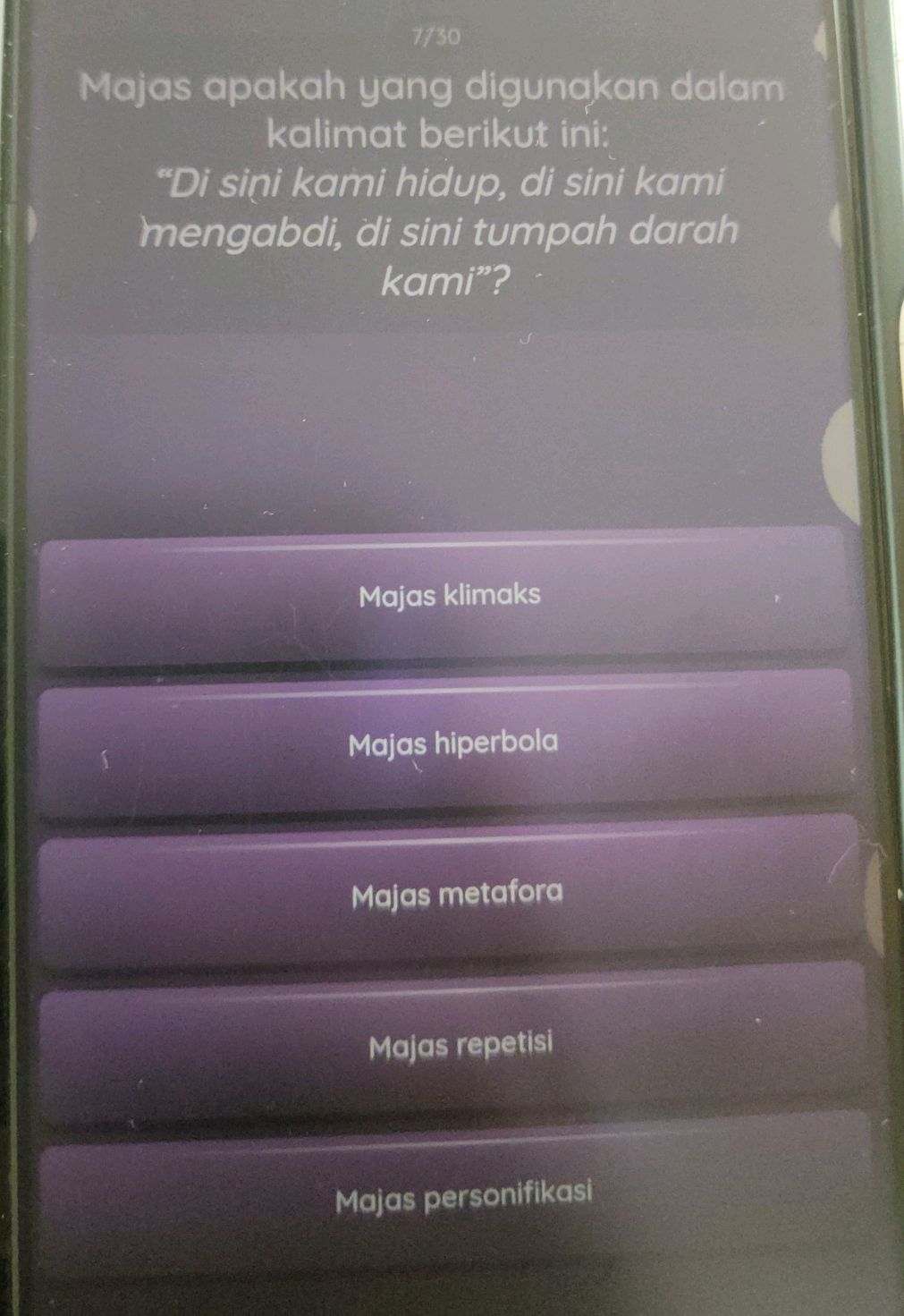 Majas apakah yang digunakan dalam kalimat | StudyX