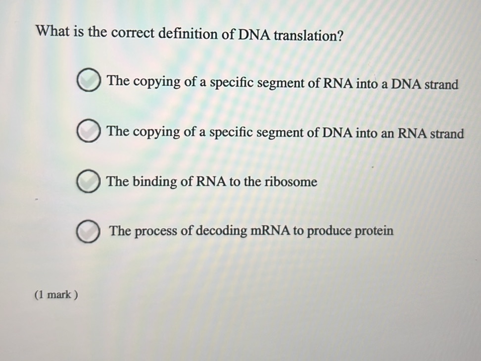What is the correct definition of DNA | StudyX
