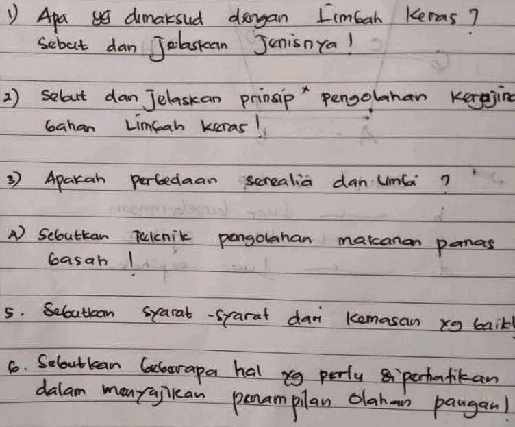 1) Apa yg dimaksud dengan Limbah Keras ? | StudyX