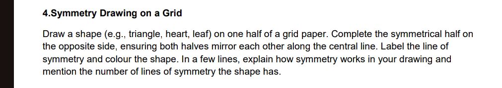 4.Symmetry Drawing on a Grid Draw a shape | StudyX