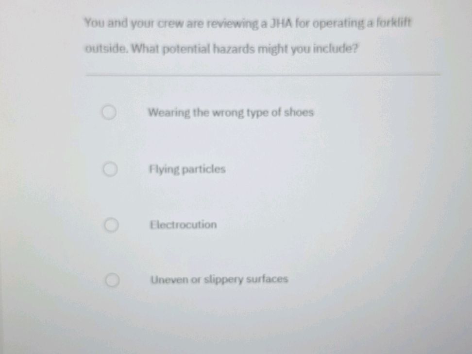 You and your crew are reviewing a JHA for | StudyX