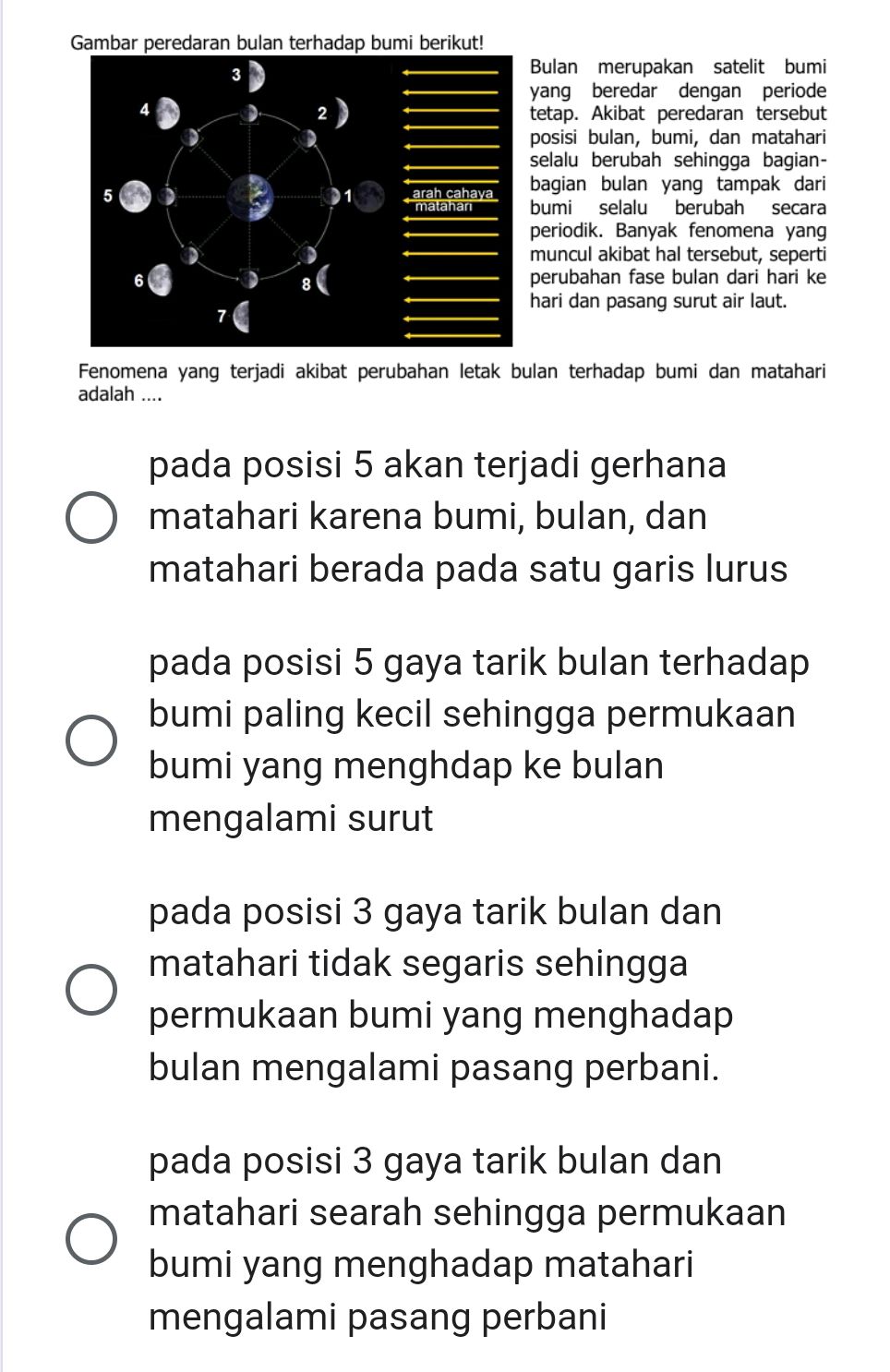 Fenomena yang terjadi akibat perubahan letak | StudyX