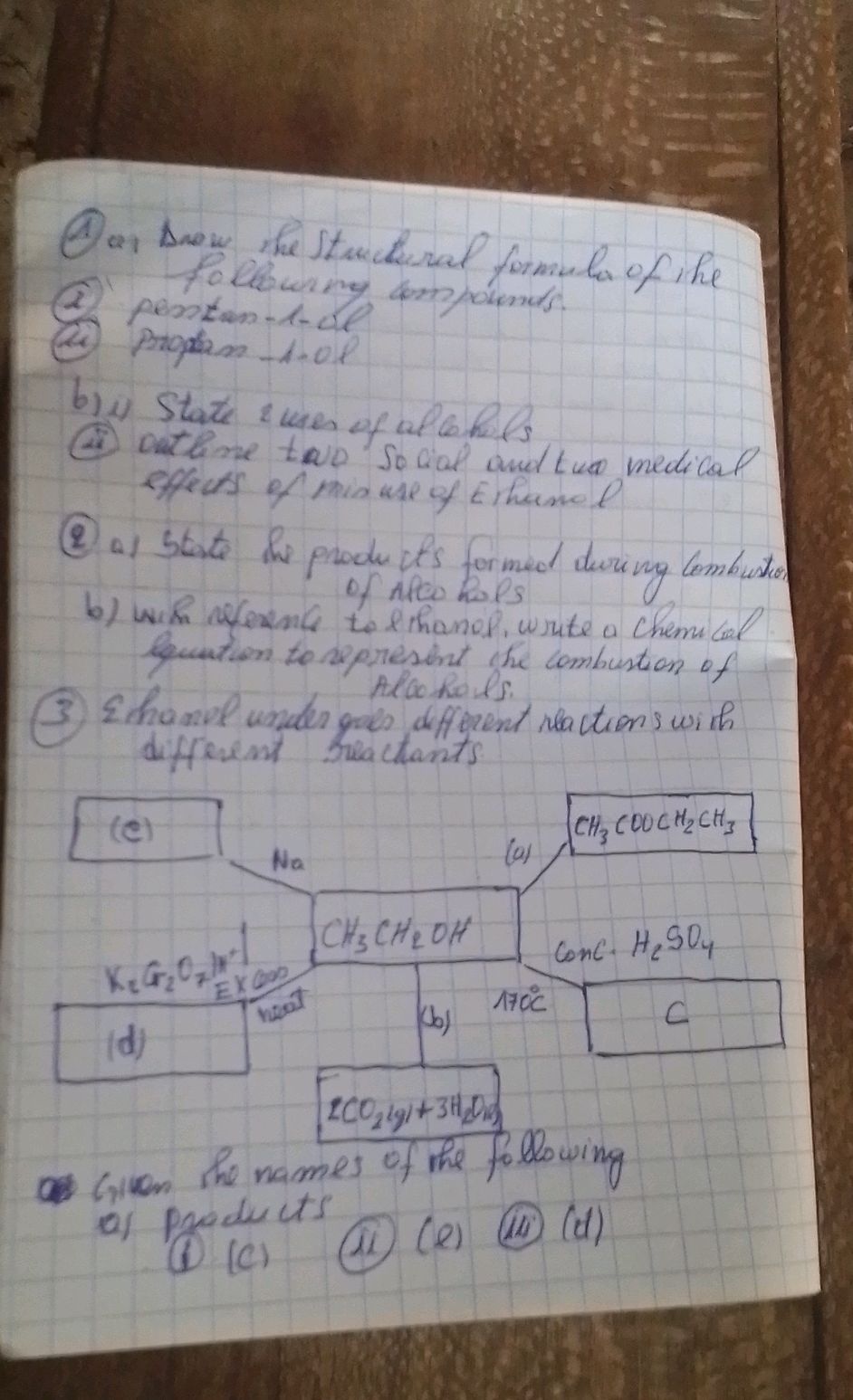 1. a) Draw the structural formula of the | StudyX