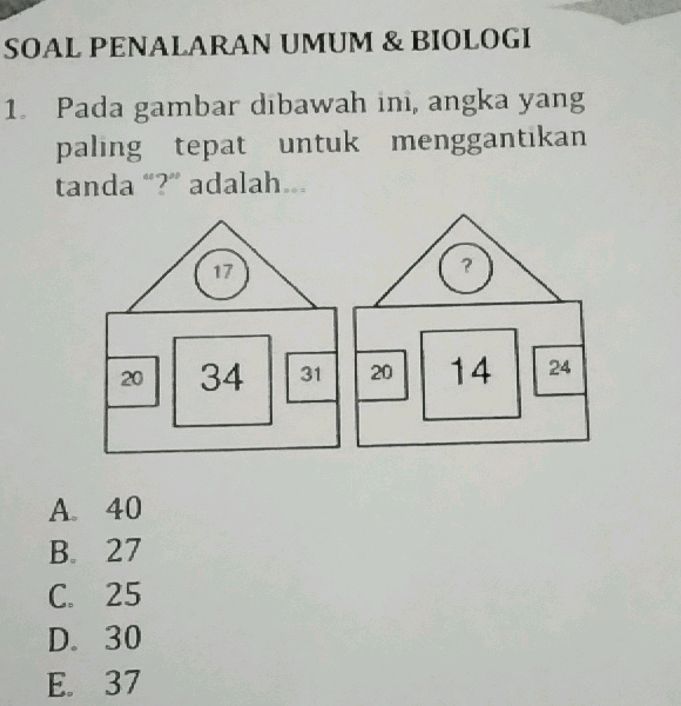 1. Pada gambar dibawah ini, angka yang | StudyX