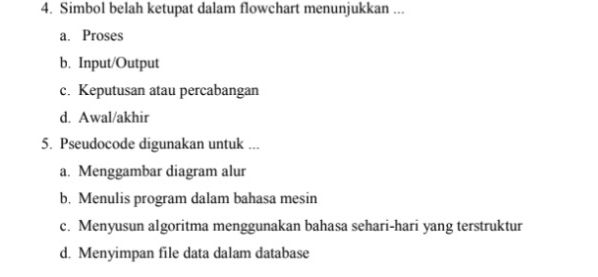 4. Simbol belah ketupat dalam flowchart | StudyX