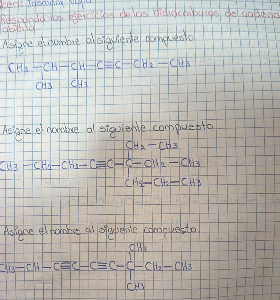 Asigne el nombre al siguiente compuesto. | StudyX