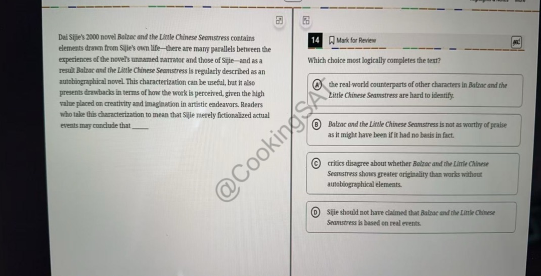 Dai Sijie's 2000 novel *Balzac and the | StudyX