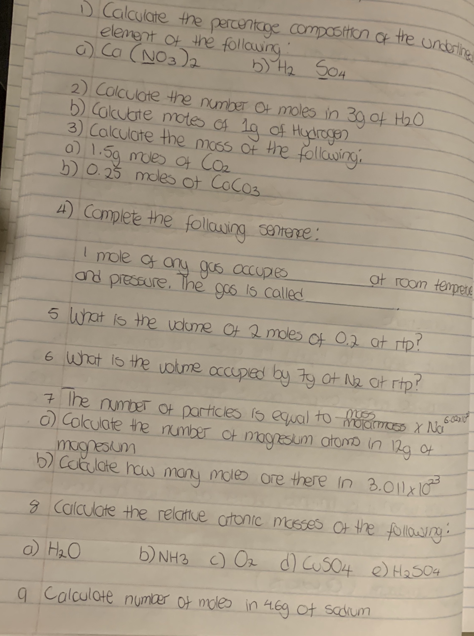 1) Calculate the percentage composition of | StudyX