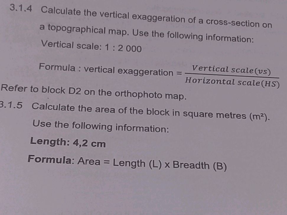 3.1.4 Calculate the vertical exaggeration of | StudyX