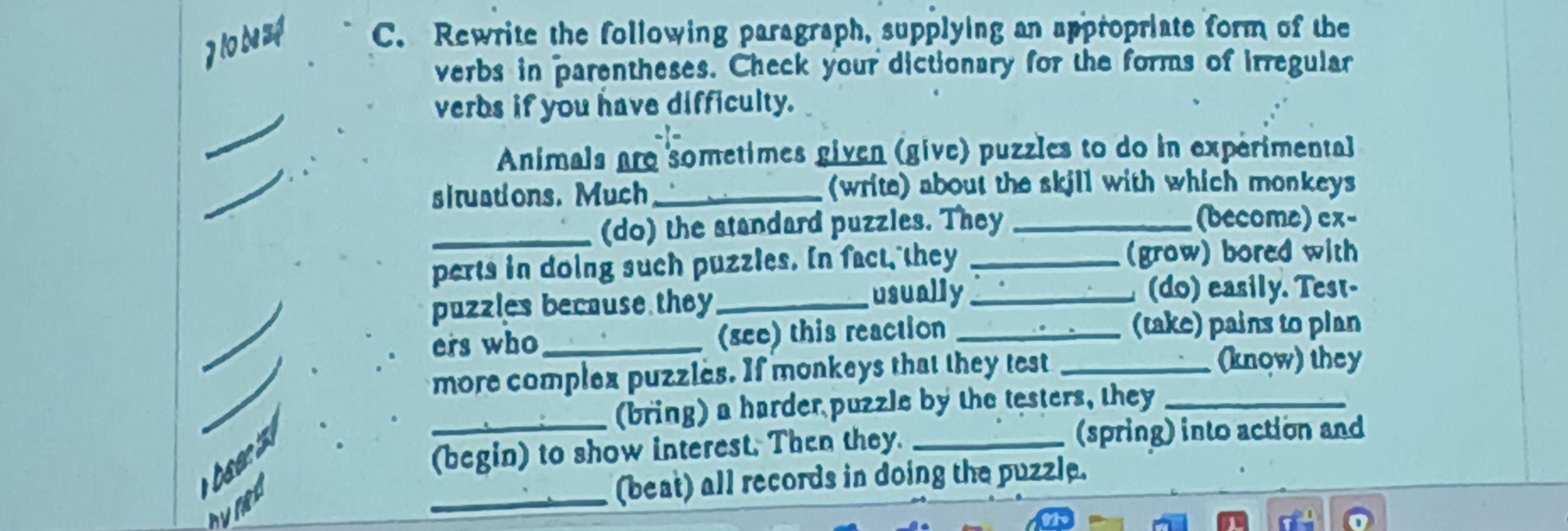 C. Rewrite the following paragraph, | StudyX