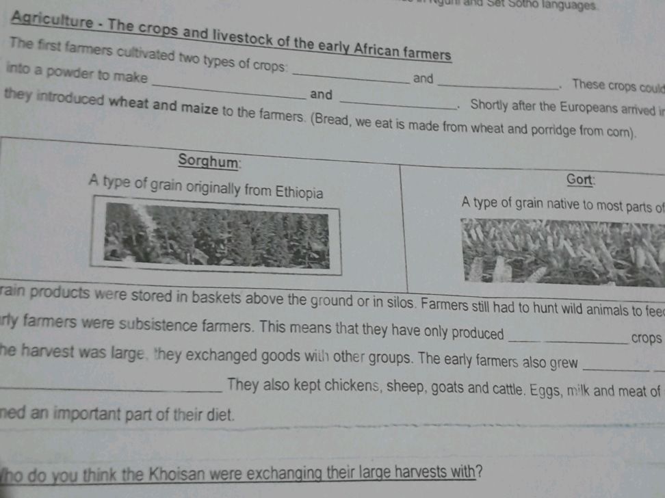 Agriculture - The crops and livestock of the | StudyX