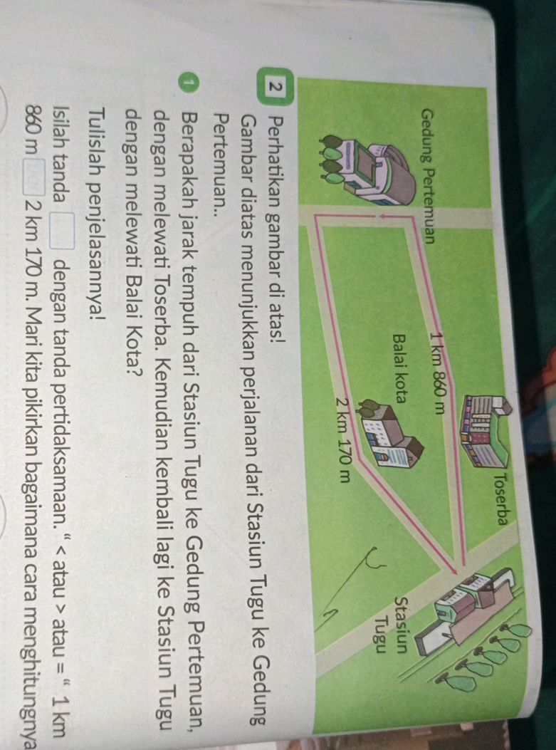 Perhatikan gambar di atas! Berapakah jarak | StudyX