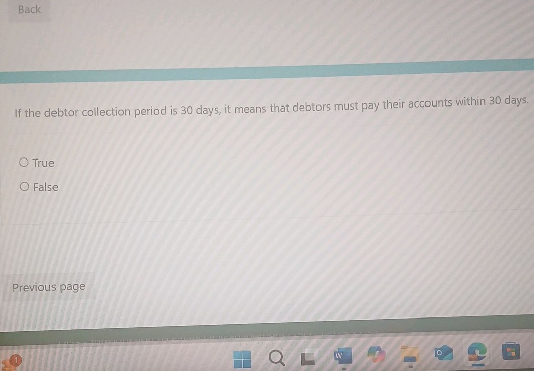 If the debtor collection period is 30 days, | StudyX