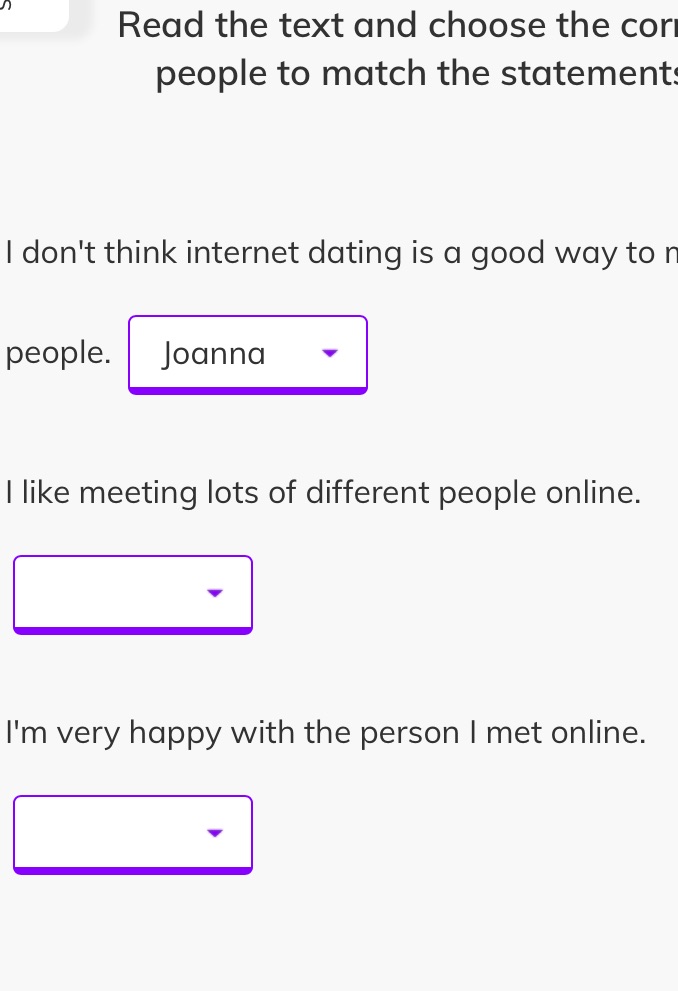 Read the text and choose the correct people | StudyX