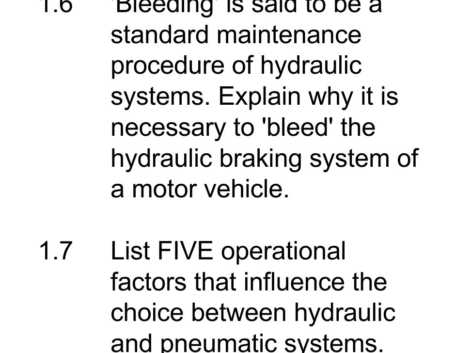 1.6 'Bleeding' is said to be a standard | StudyX
