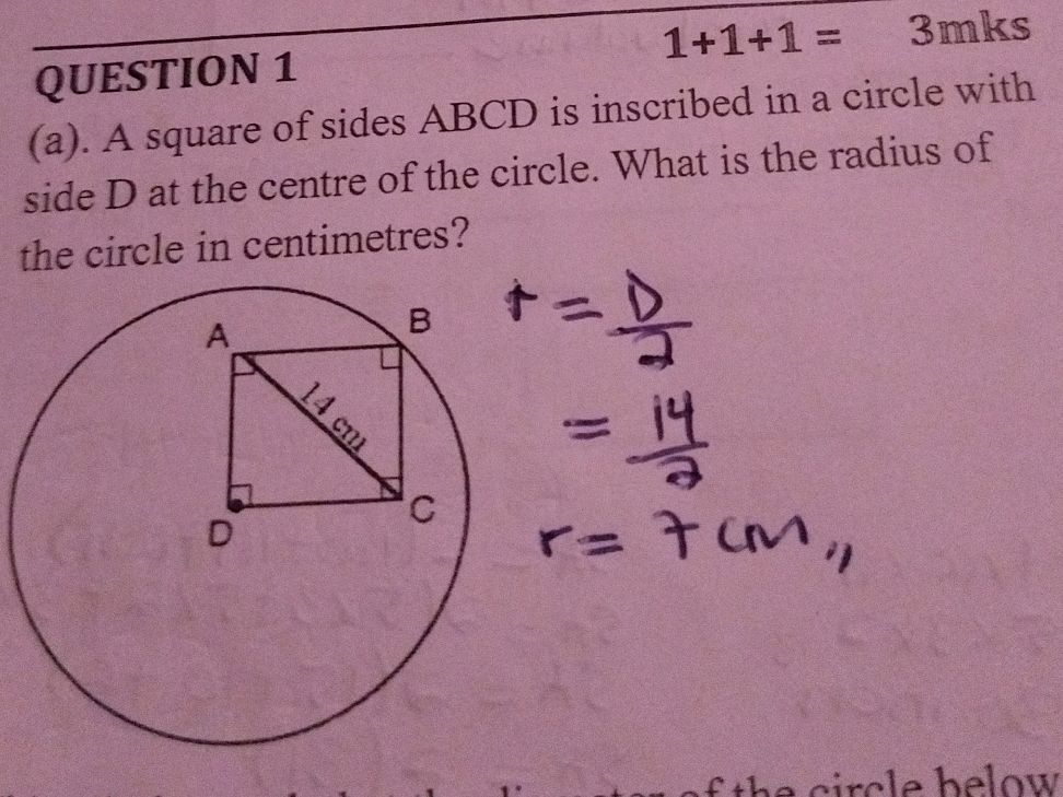QUESTION 1 (a). A square of sides ABCD is | StudyX