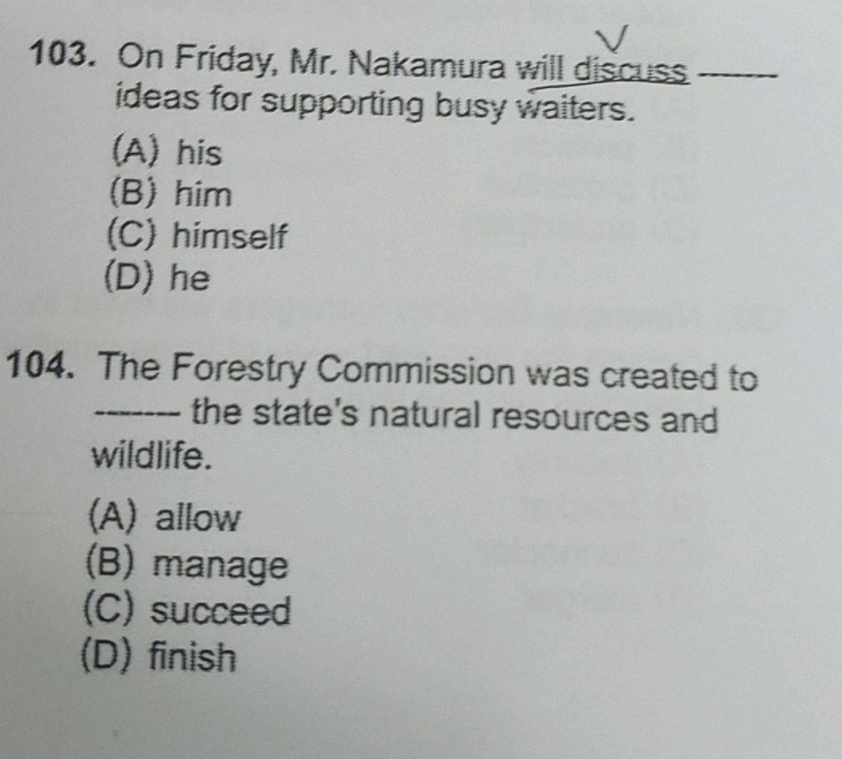 103. On Friday, Mr. Nakamura will discuss | StudyX