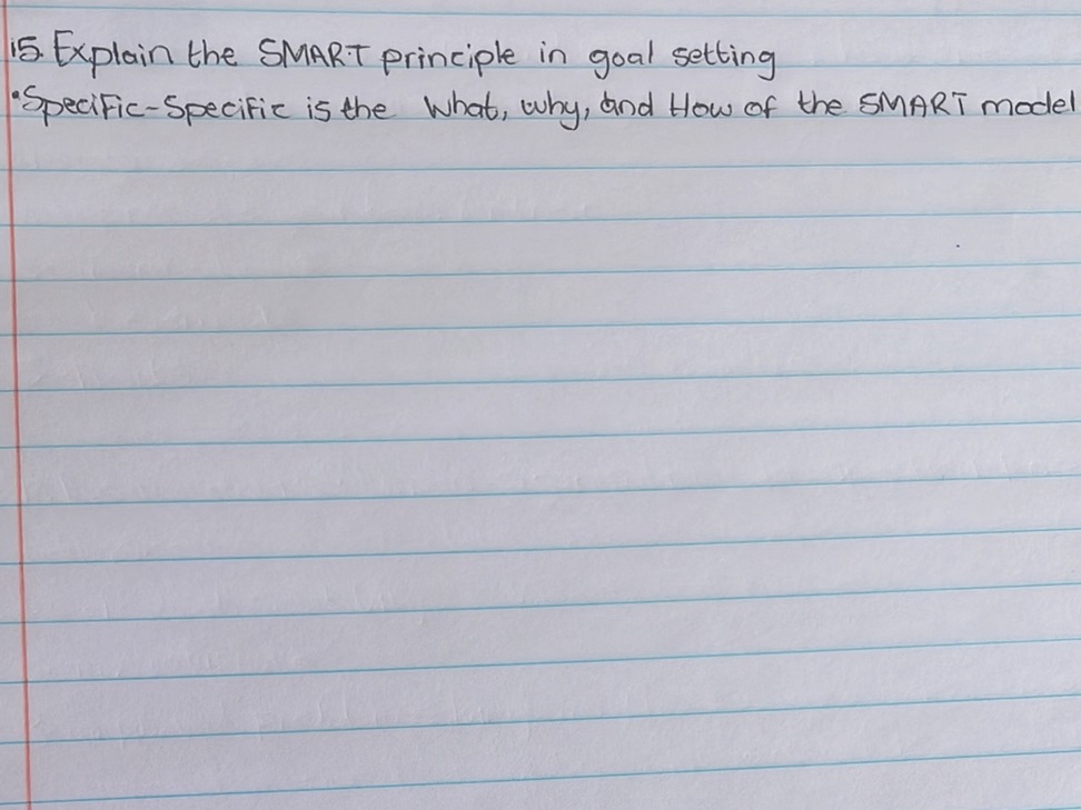 15. Explain the SMART principle in goal | StudyX