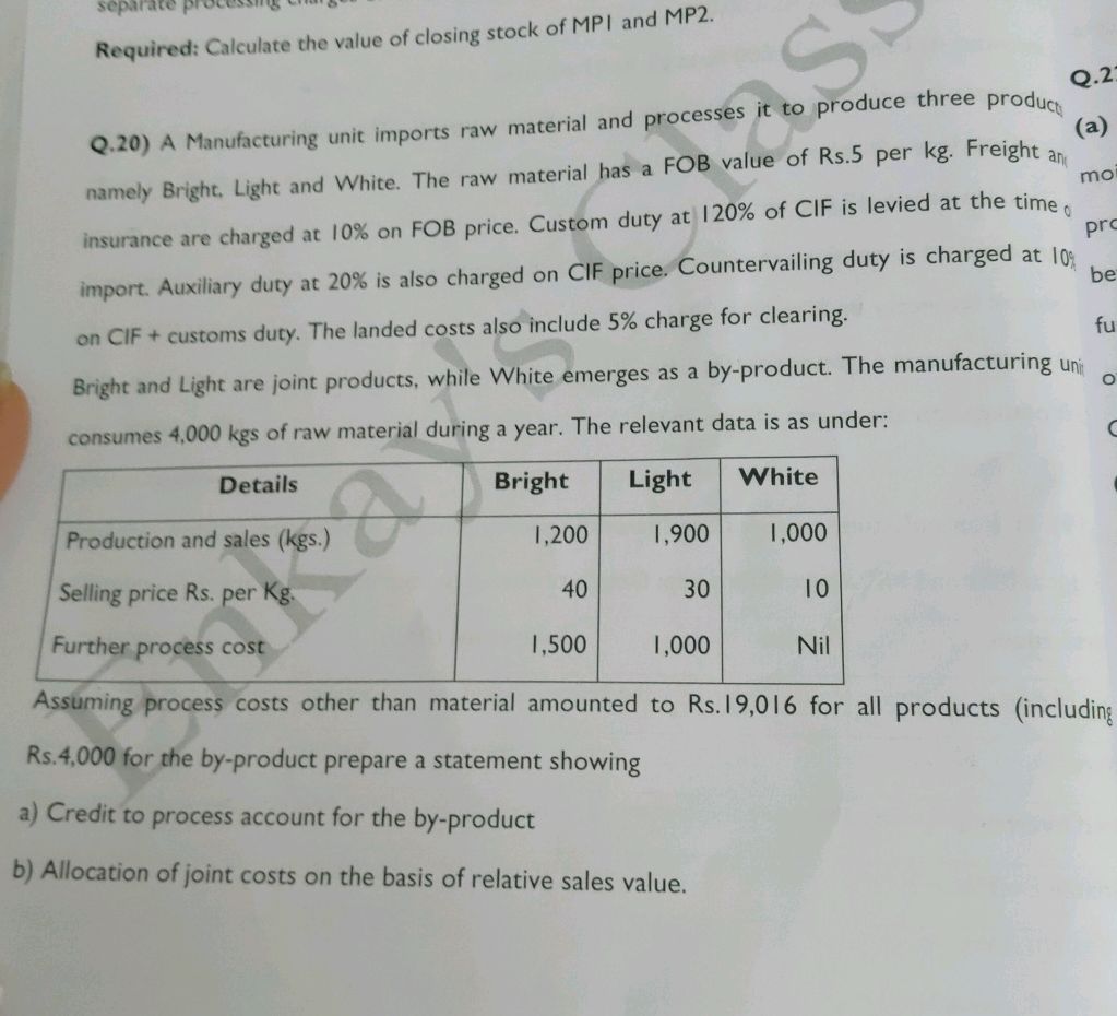 Required: Calculate the value of closing | StudyX