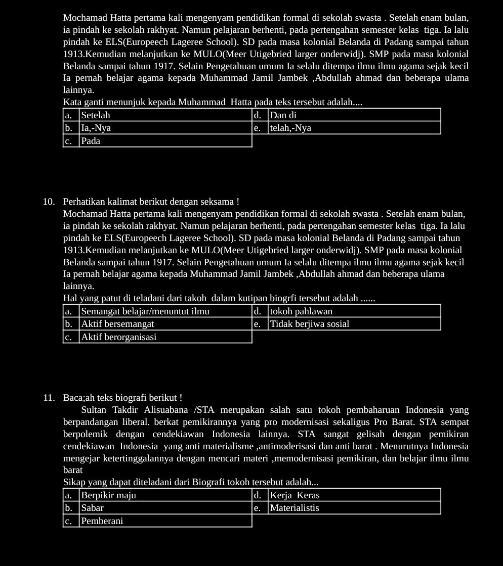 Kata ganti menunjuk kepada Muhammad Hatta | StudyX