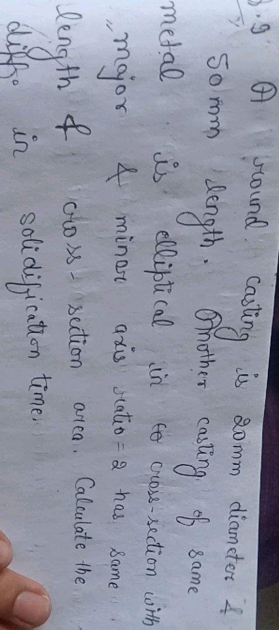 3. 9. A round casting is 20mm diameter 4 50 | StudyX