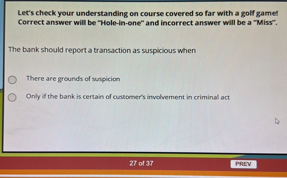 The bank should report a transaction as | StudyX
