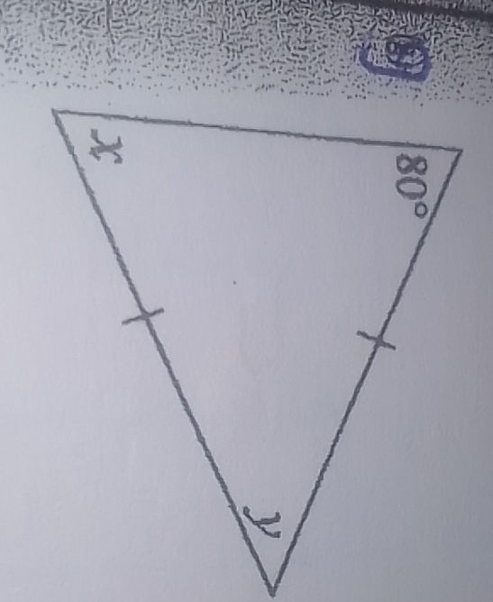 The image shows an isosceles triangle with | StudyX