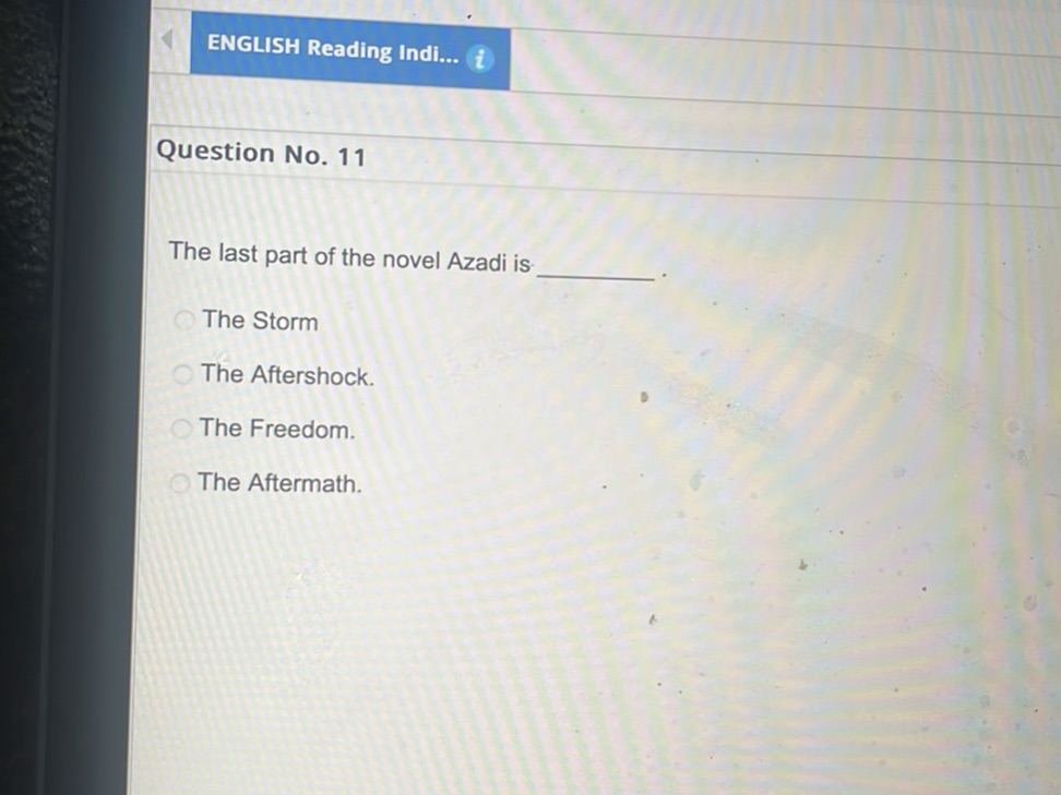 Question No. 11 The last part of the novel | StudyX