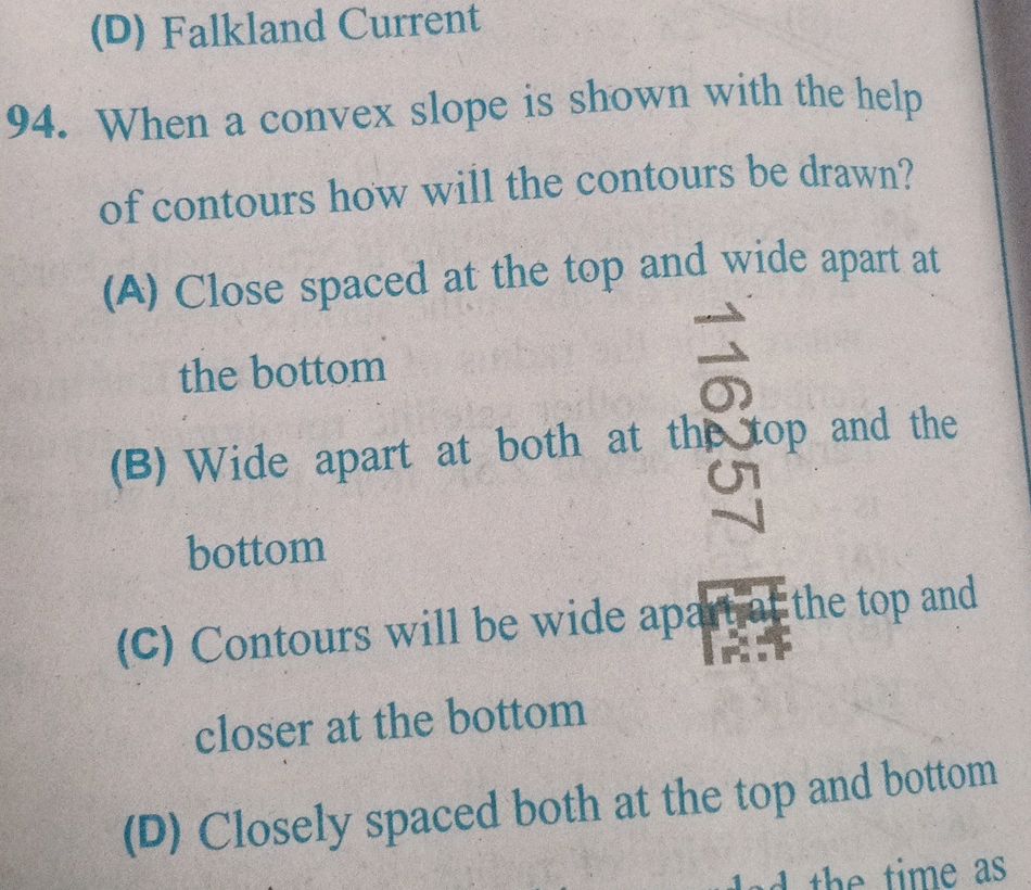 94. When a convex slope is shown with the | StudyX