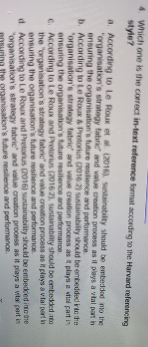 4. Which one is the correct in-text | StudyX