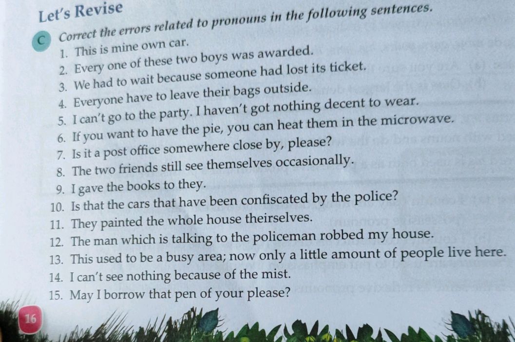 Correct the errors related to pronouns in | StudyX