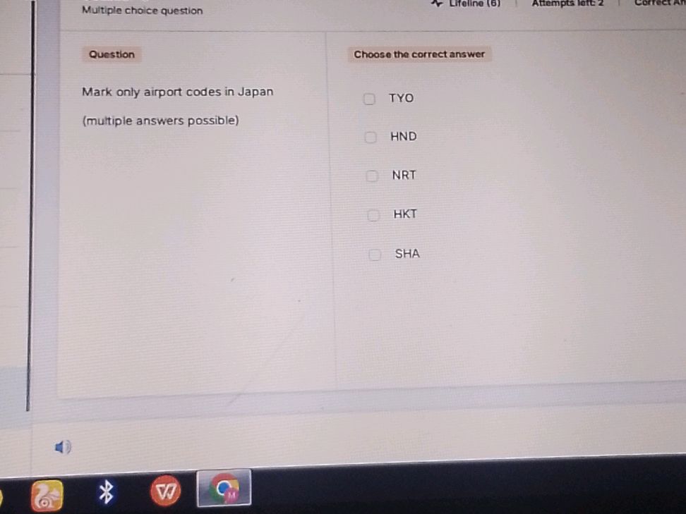 Mark only airport codes in Japan (multiple | StudyX