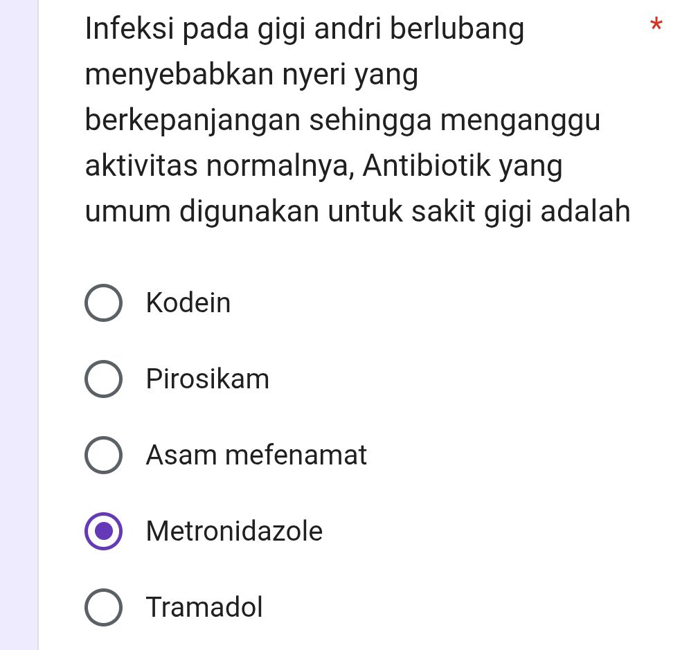 Infeksi pada gigi andri berlubang | StudyX