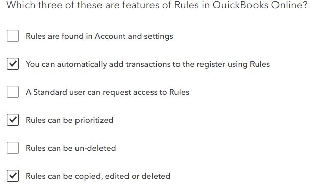 Which three of these are features of Rules | StudyX