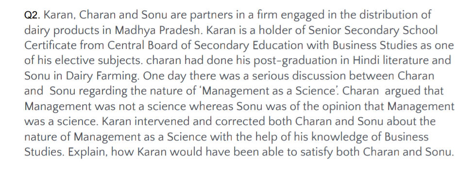 Q2. Karan, Charan and Sonu are partners in a | StudyX