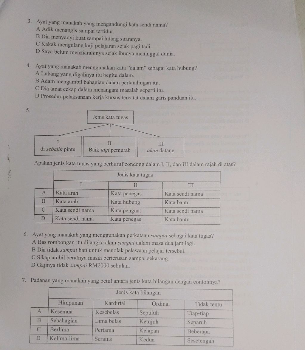 3. Ayat yang manakah yang mengandungi kata | StudyX