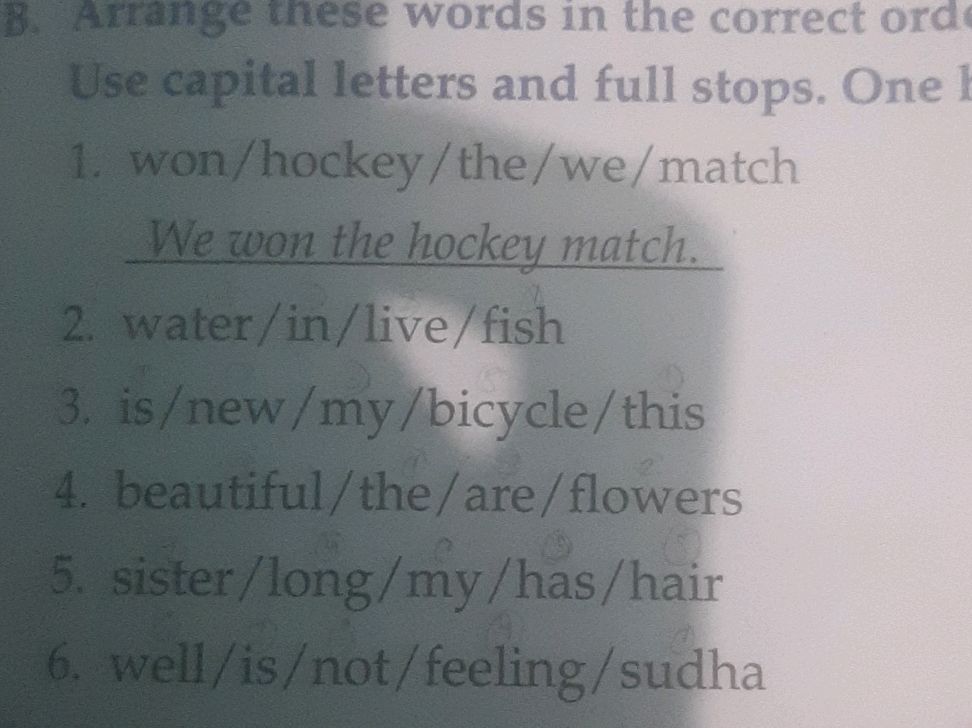 B. Arrange these words in the correct order. | StudyX