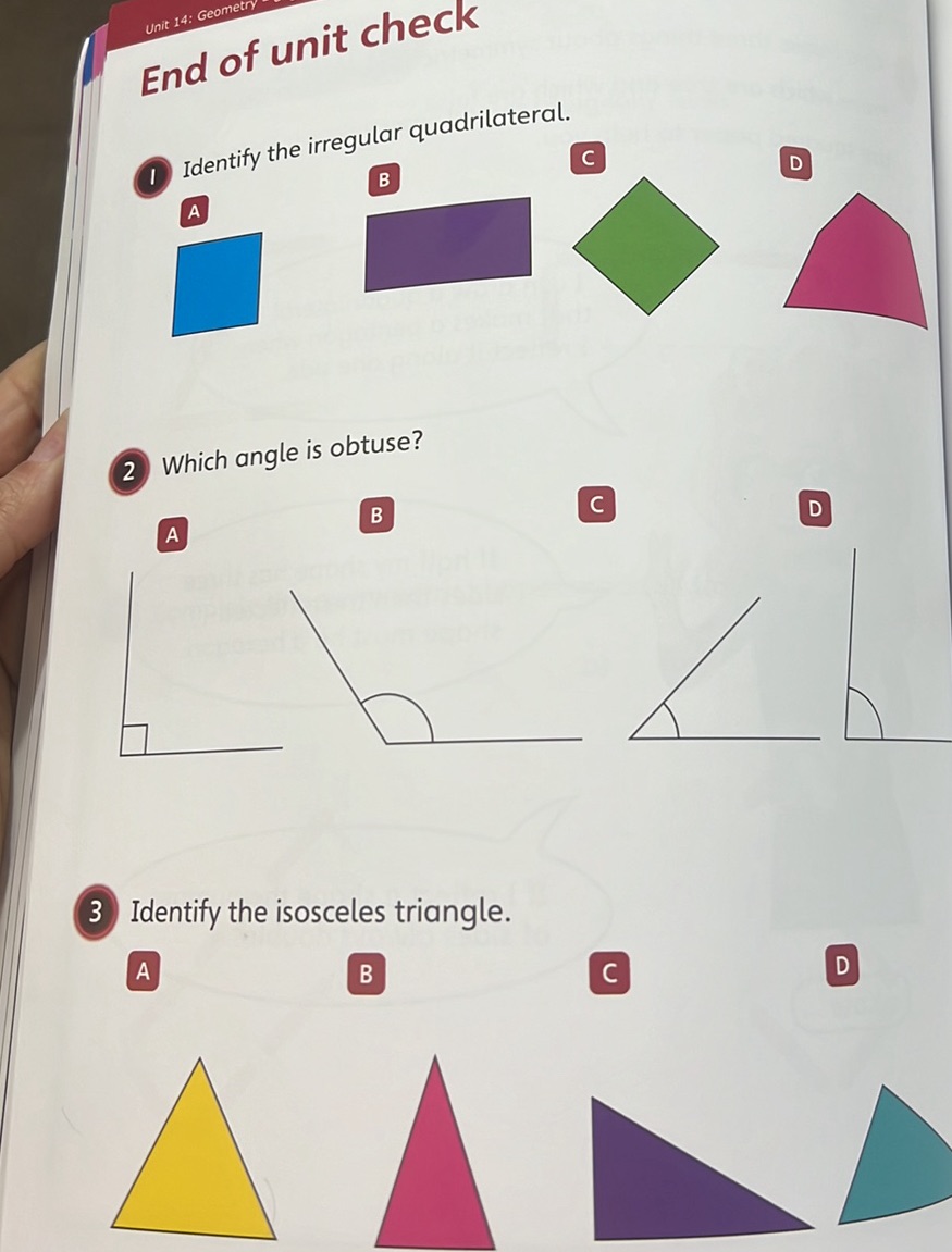 1 Identify the irregular quadrilateral. A B | StudyX