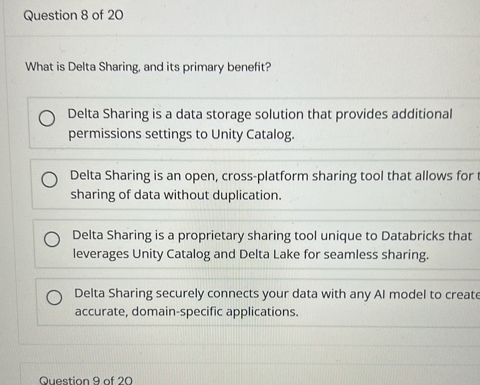 What is Delta Sharing, and its primary | StudyX