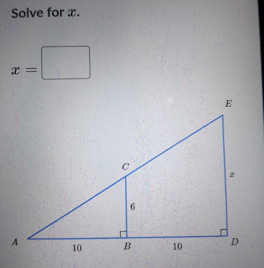 Solve for x. $x = ?$ (Based on the diagram | StudyX
