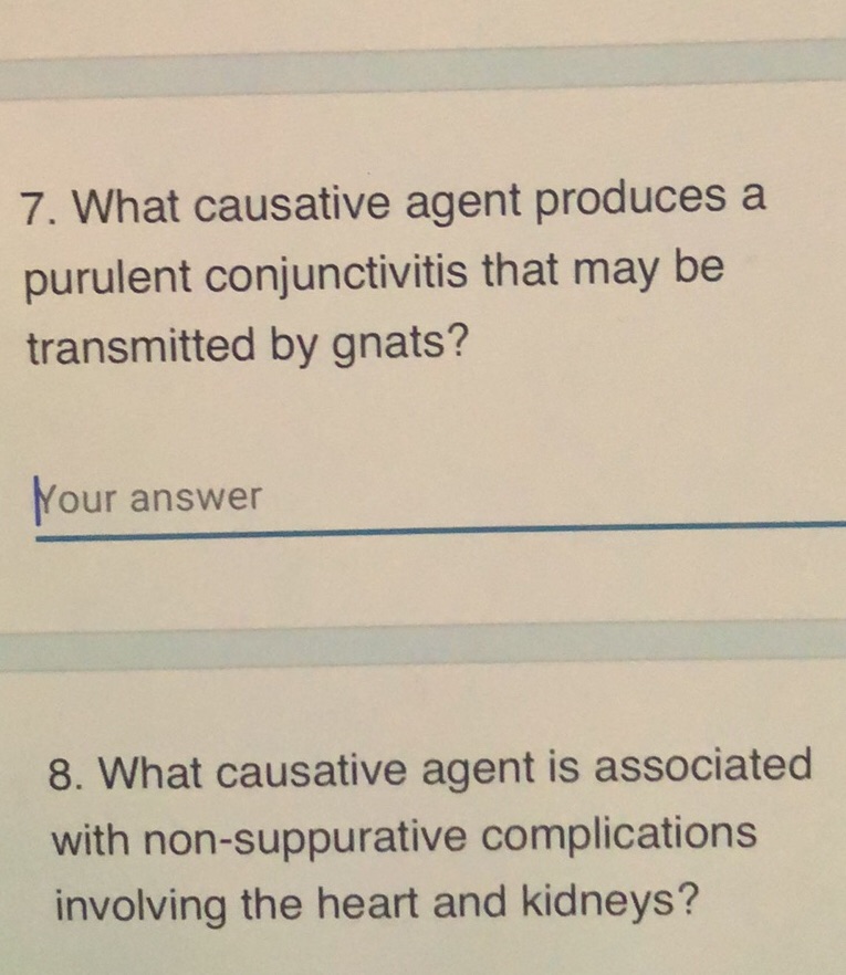7. What causative agent produces a purulent | StudyX
