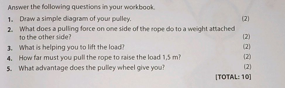 1. Draw a simple diagram of your pulley. 2. | StudyX