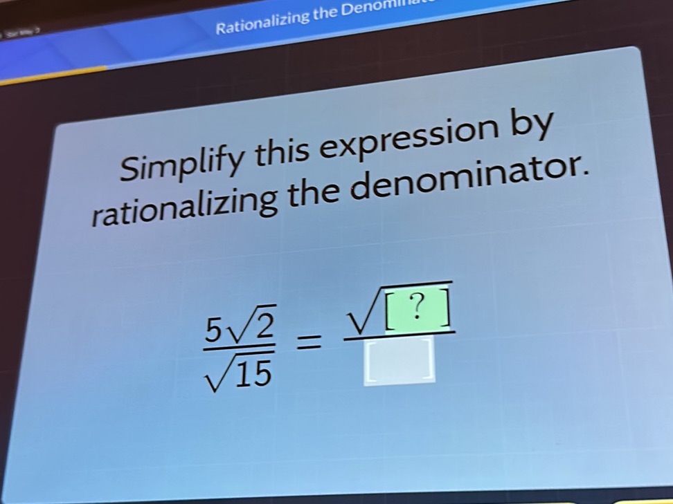 Simplify this expression by rationalizing | StudyX